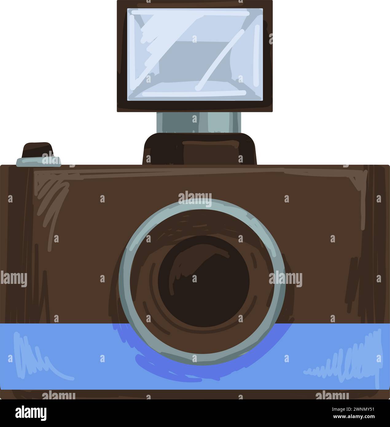 Vintage camera with flash, retro gadget of 1960s Stock Vector Image ...