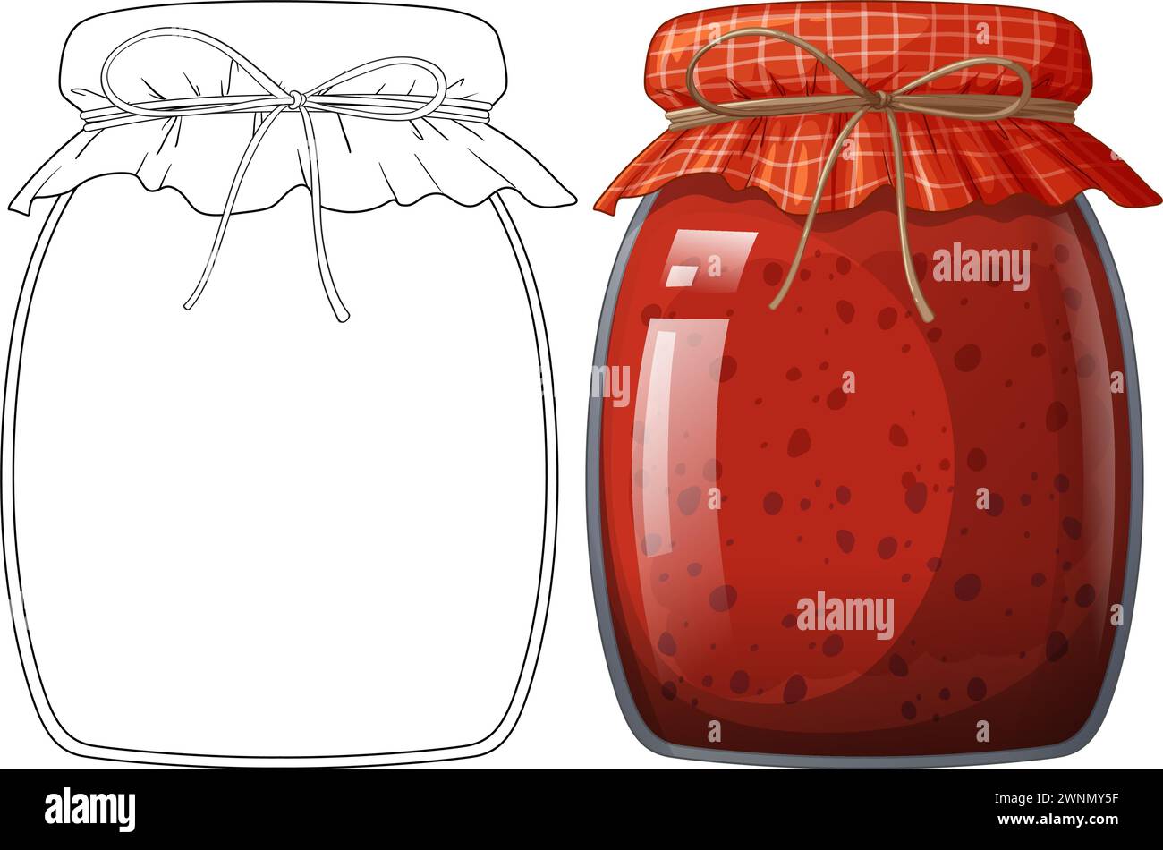 Vector drawing of a full and empty jam jar Stock Vector Image & Art - Alamy