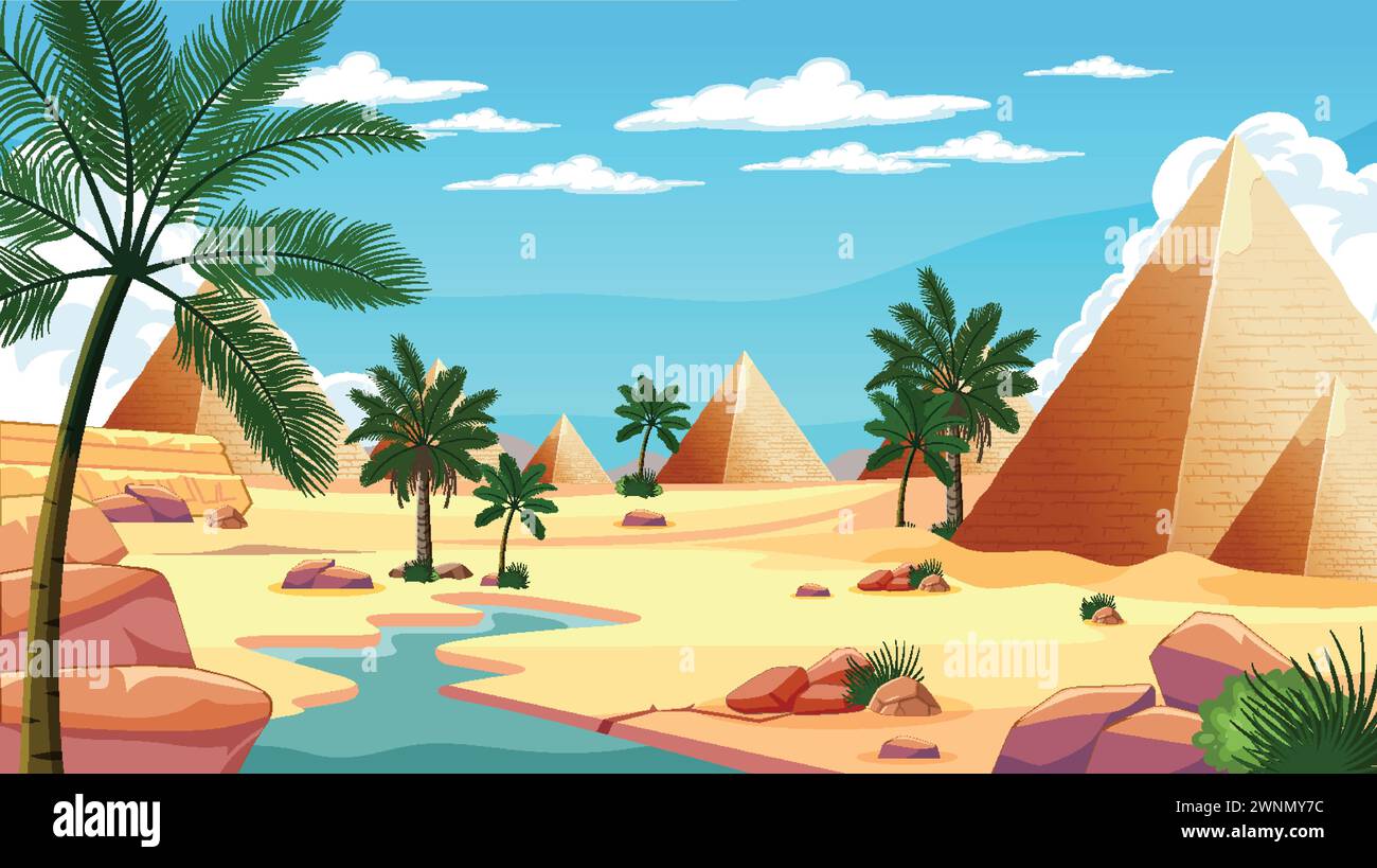 Giza wonder illustration Stock Vector Images - Alamy