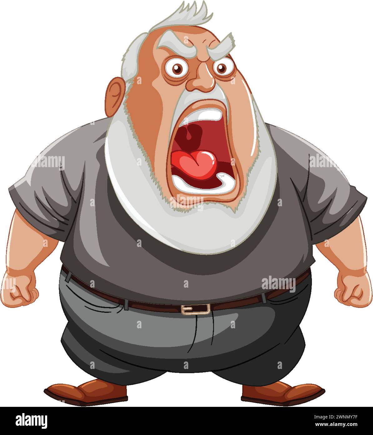 Illustration Of A Furious Man Screaming With Rage Stock Vector Image