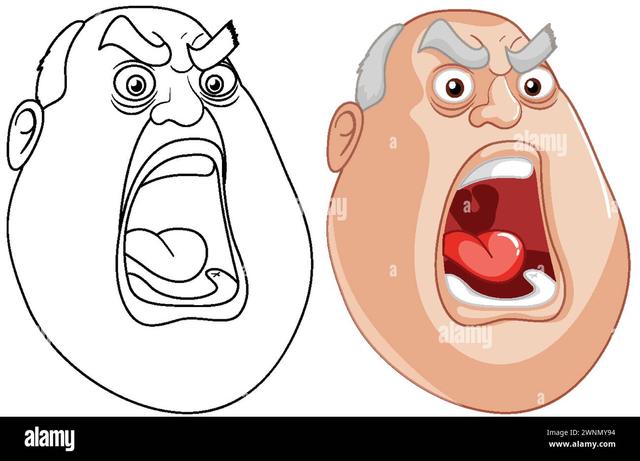 Vector illustration of a man yelling angrily Stock Vector Image & Art ...