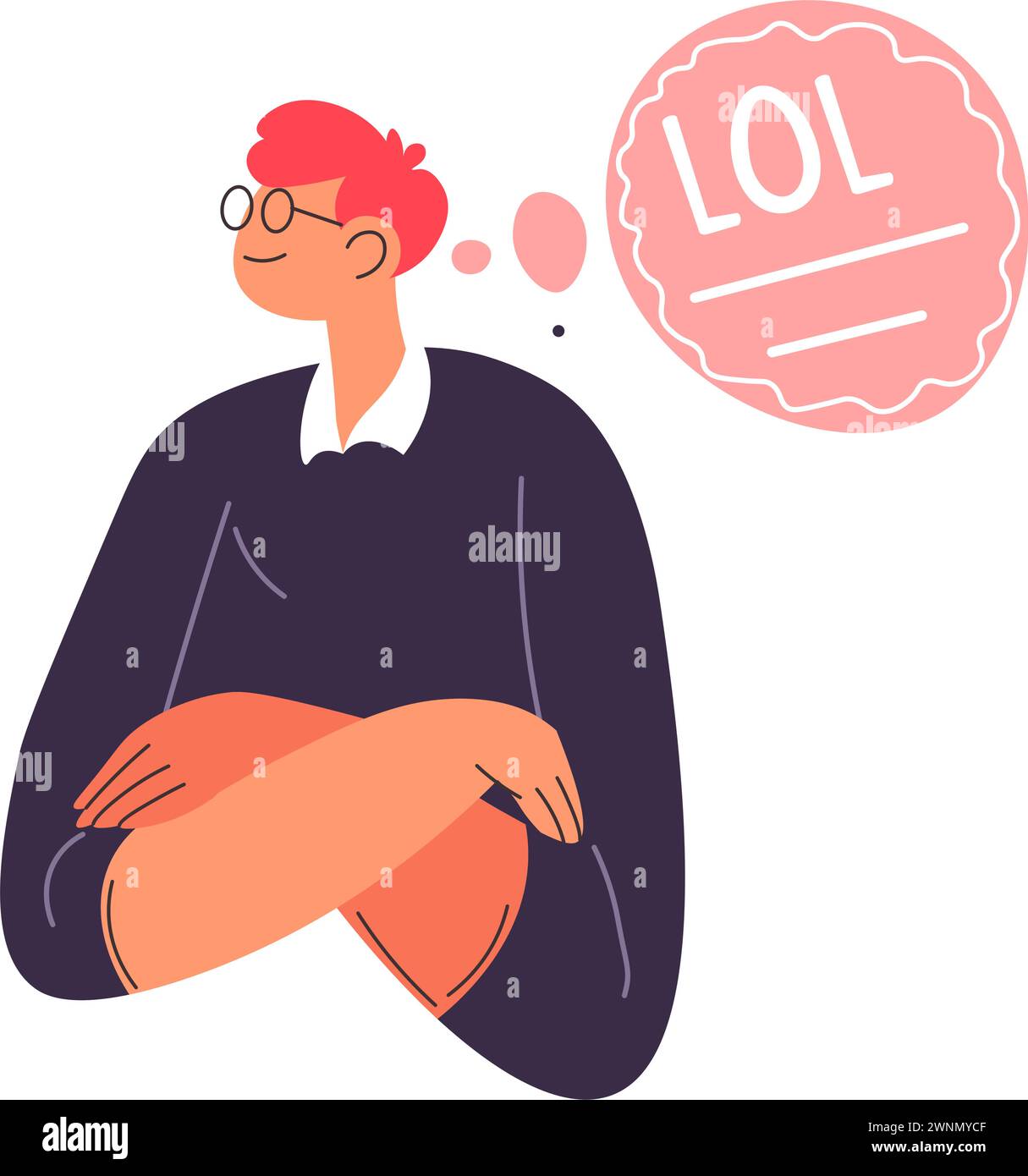 Lol expression of male character, bored teenager Stock Vector Image ...