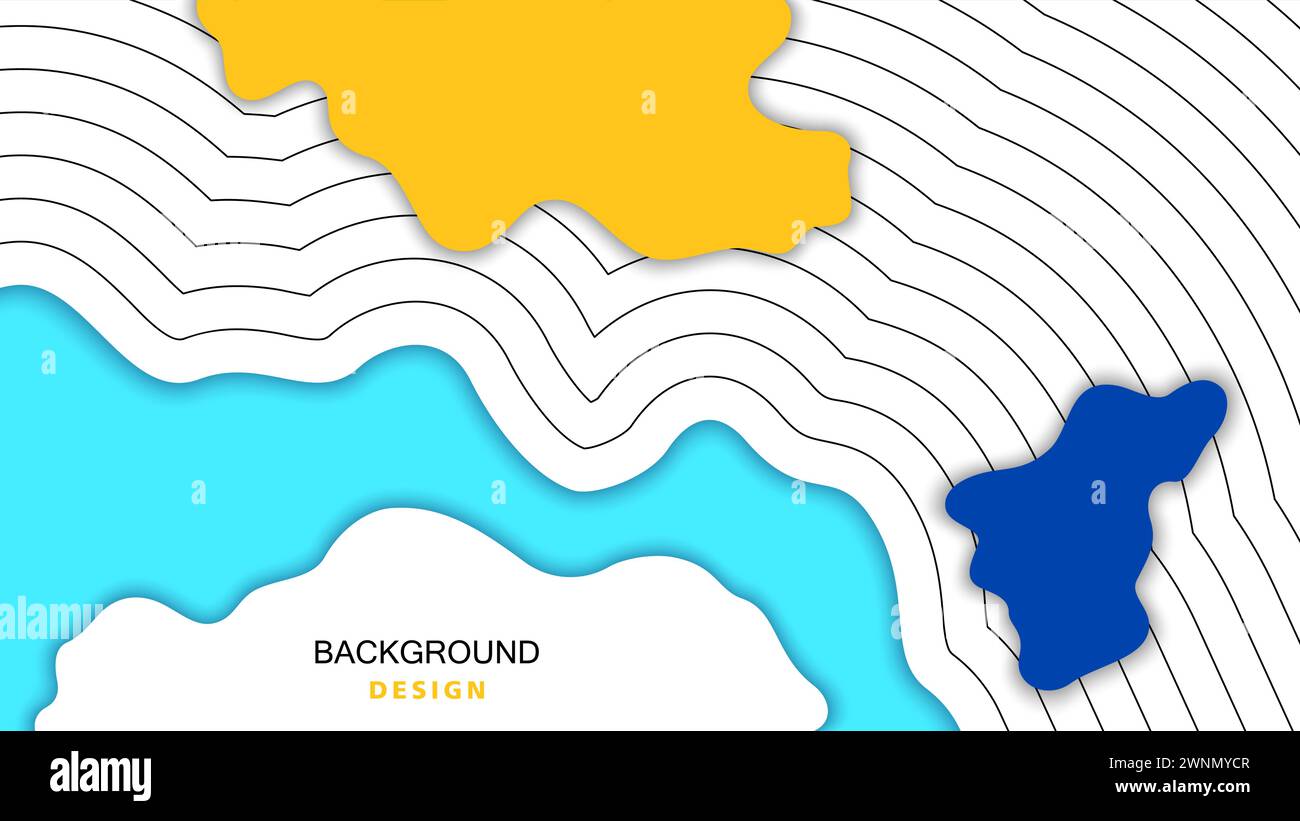 Modern Minimalistic Banner Template Abstract Wavy Shapes Overlapping Each Other Ready Vector