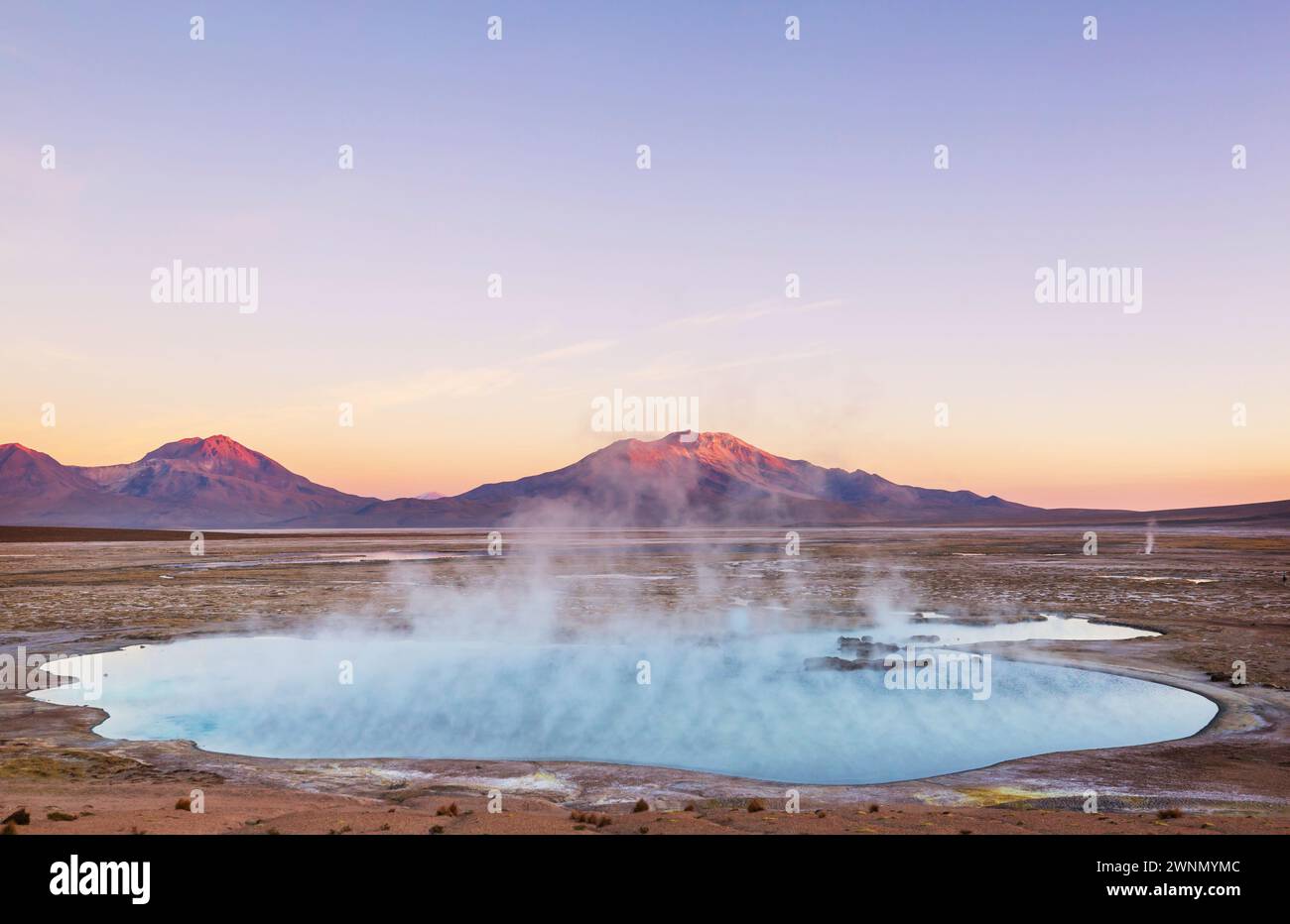 Natural Hot Spring in Atacama desert, Chile, South America Stock Photo ...