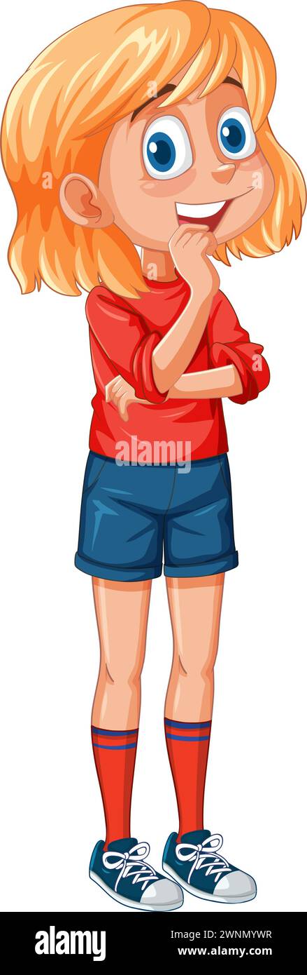 Cartoon curious girl hi-res stock photography and images - Alamy
