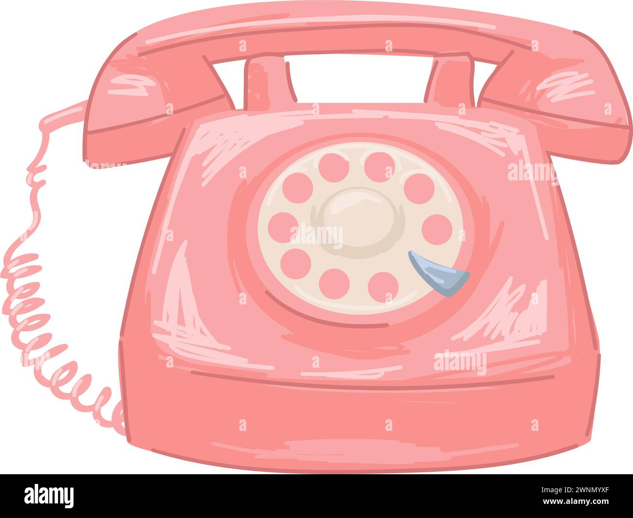 Old school telephone with rotary system vector Stock Vector Image & Art ...