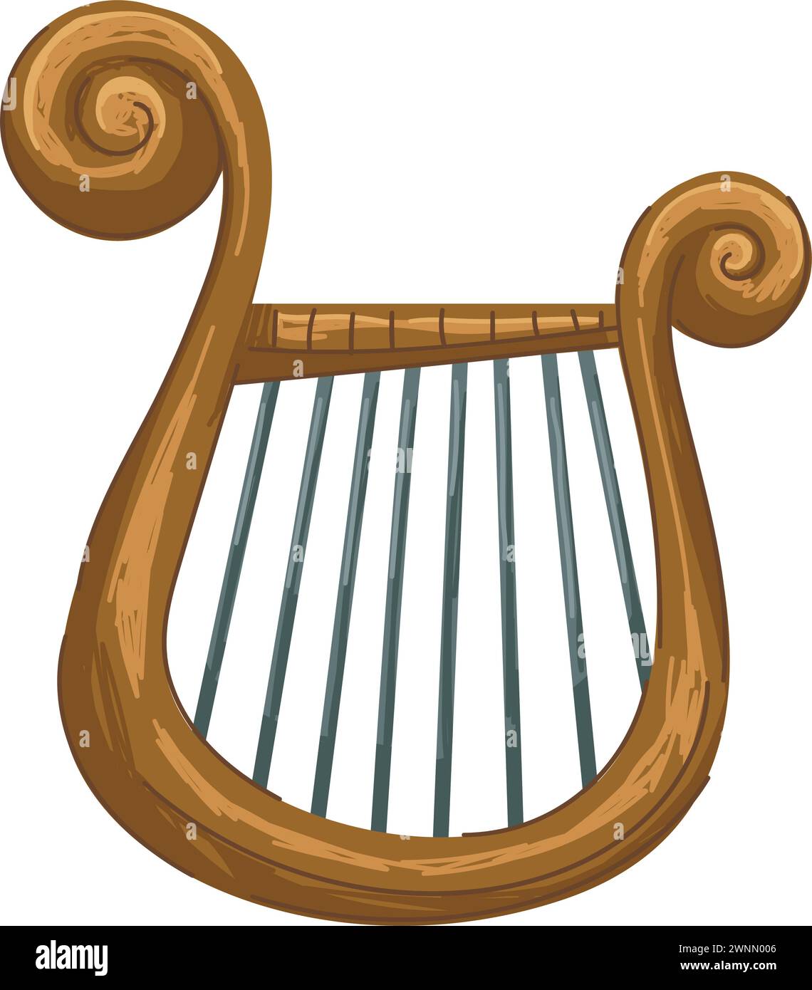 Greek musical instrument, golden lyra or harp Stock Vector Image & Art ...