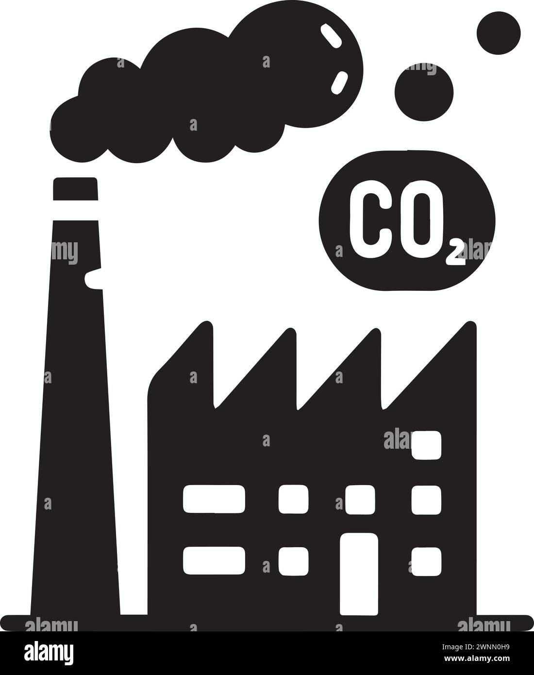 Vector icon illustration of factories emitting CO2 Stock Vector Image ...