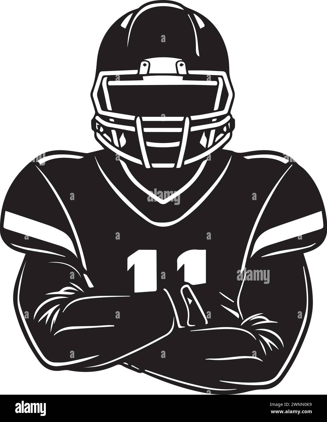 Vector illustration of an American football player Stock Vector Image ...