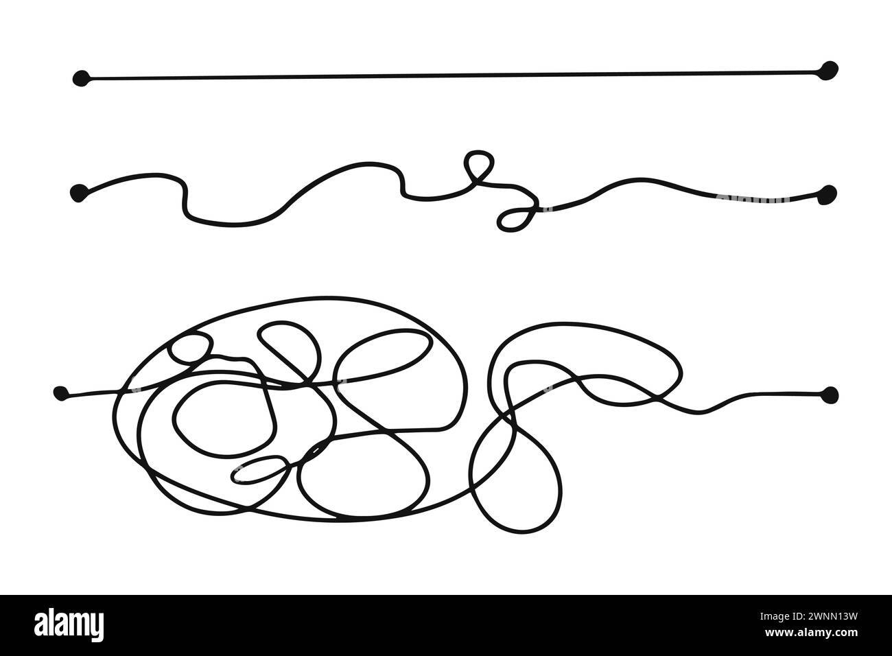 Line mind process complicated and easy ways, difficult and simple ...