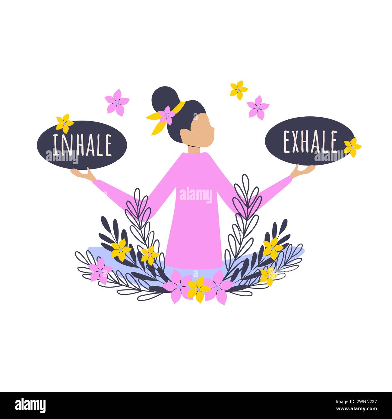 Woman holding lotus flowers Stock Vector Images - Alamy