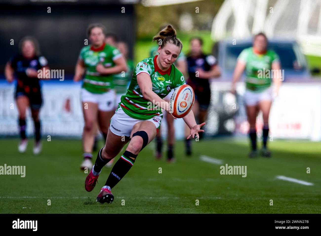 London, England on 3 March 2024. Amanda Swartz of Leicester Tigers ...