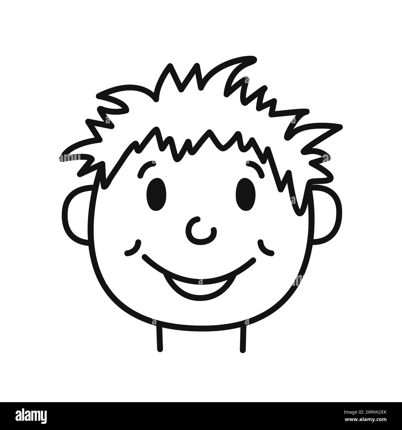 Hand drawn portrait of a boy. Doodle sketch style. Vector illustration ...