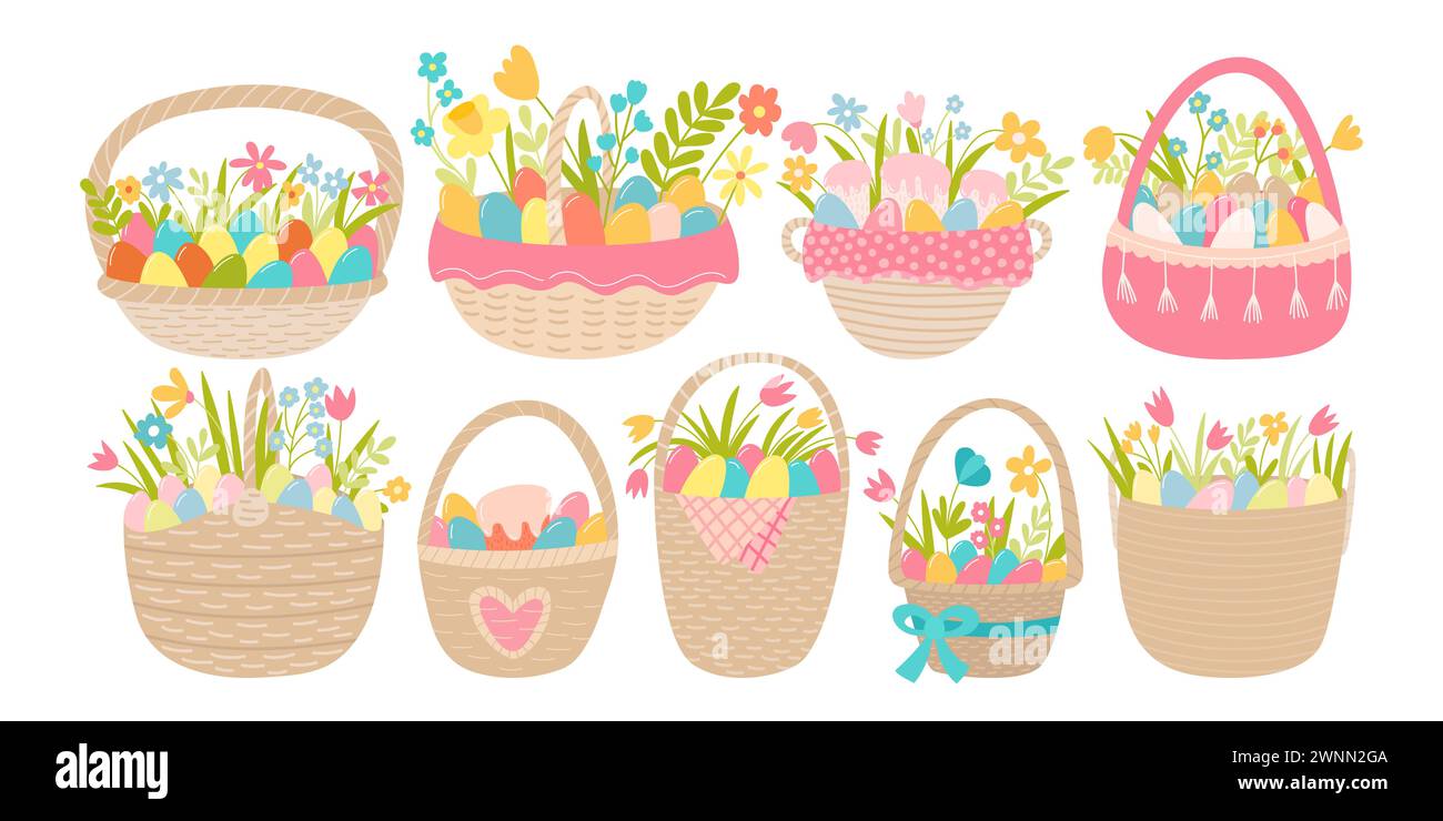 Happy Easter baskets set Stock Vector Image & Art - Alamy