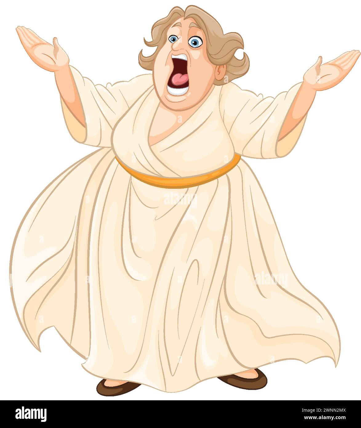 Illustration of an opera singer singing passionately Stock Vector Image ...