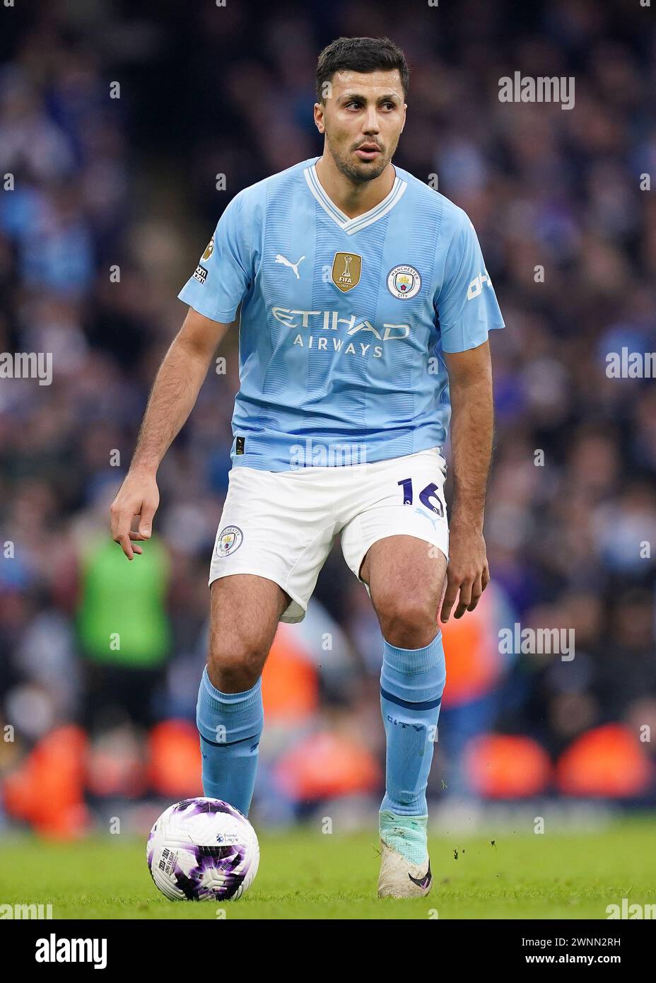 Manchester City's Rodri during the Premier League match at the Etihad ...