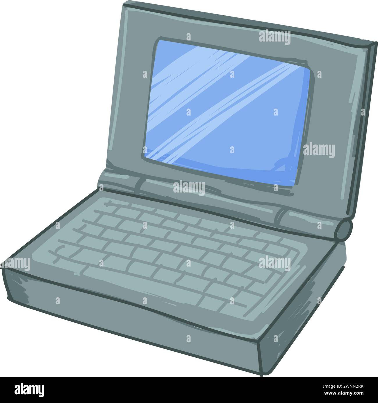 Laptop gadget with small monitor and keyboard Stock Vector Image & Art ...