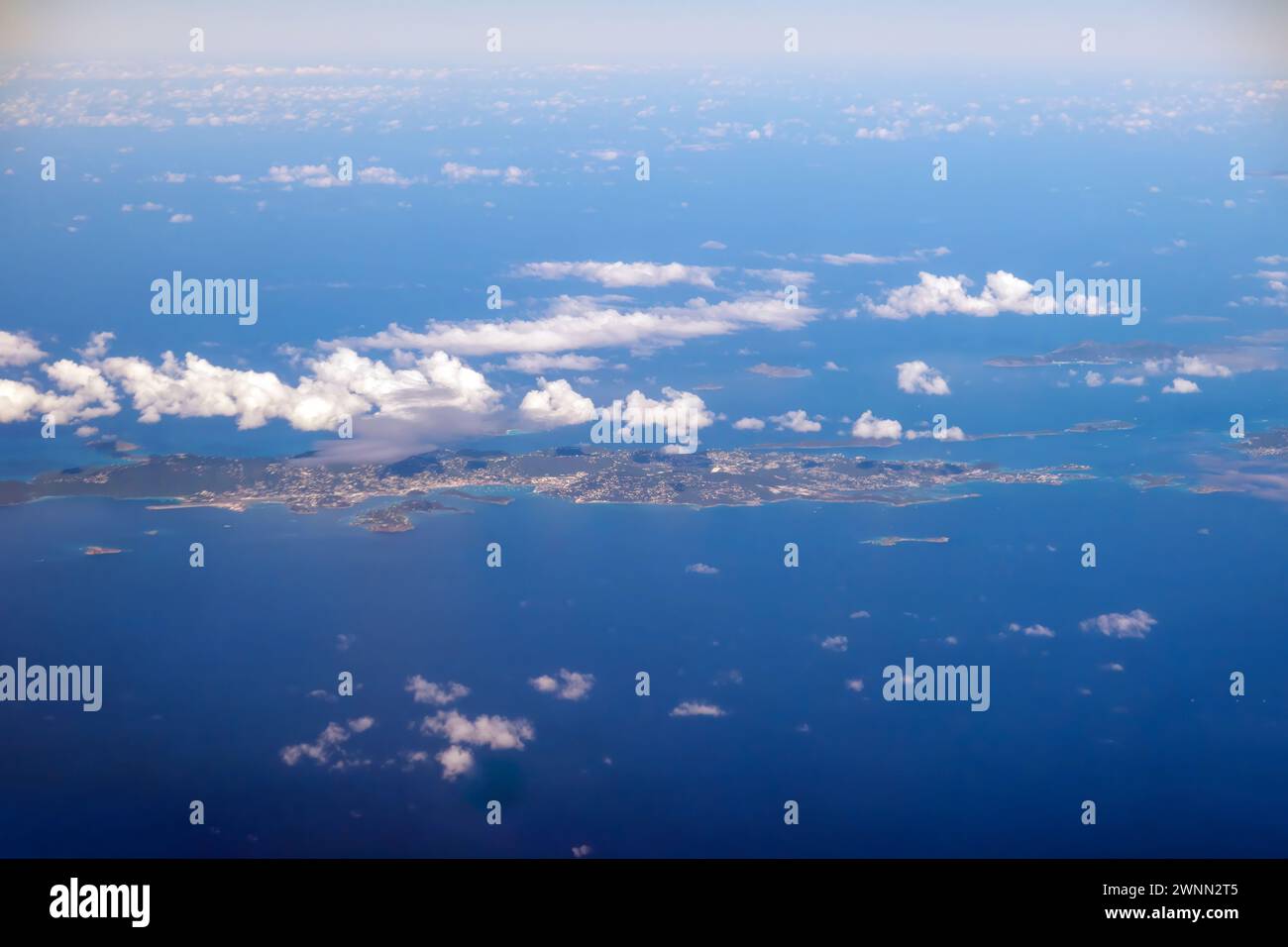 An aerial view of the Caribbean island of Guadeloupe Stock Photo - Alamy