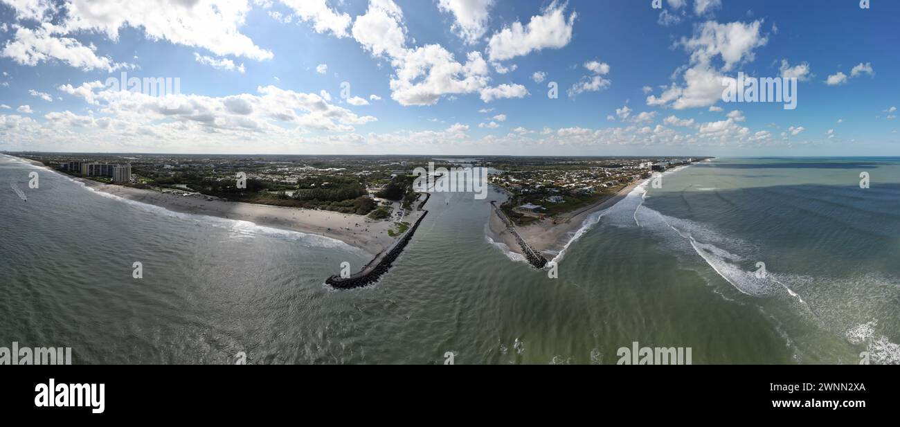An aerial view of Jupiter Inlet in Florida, USA Stock Photo - Alamy