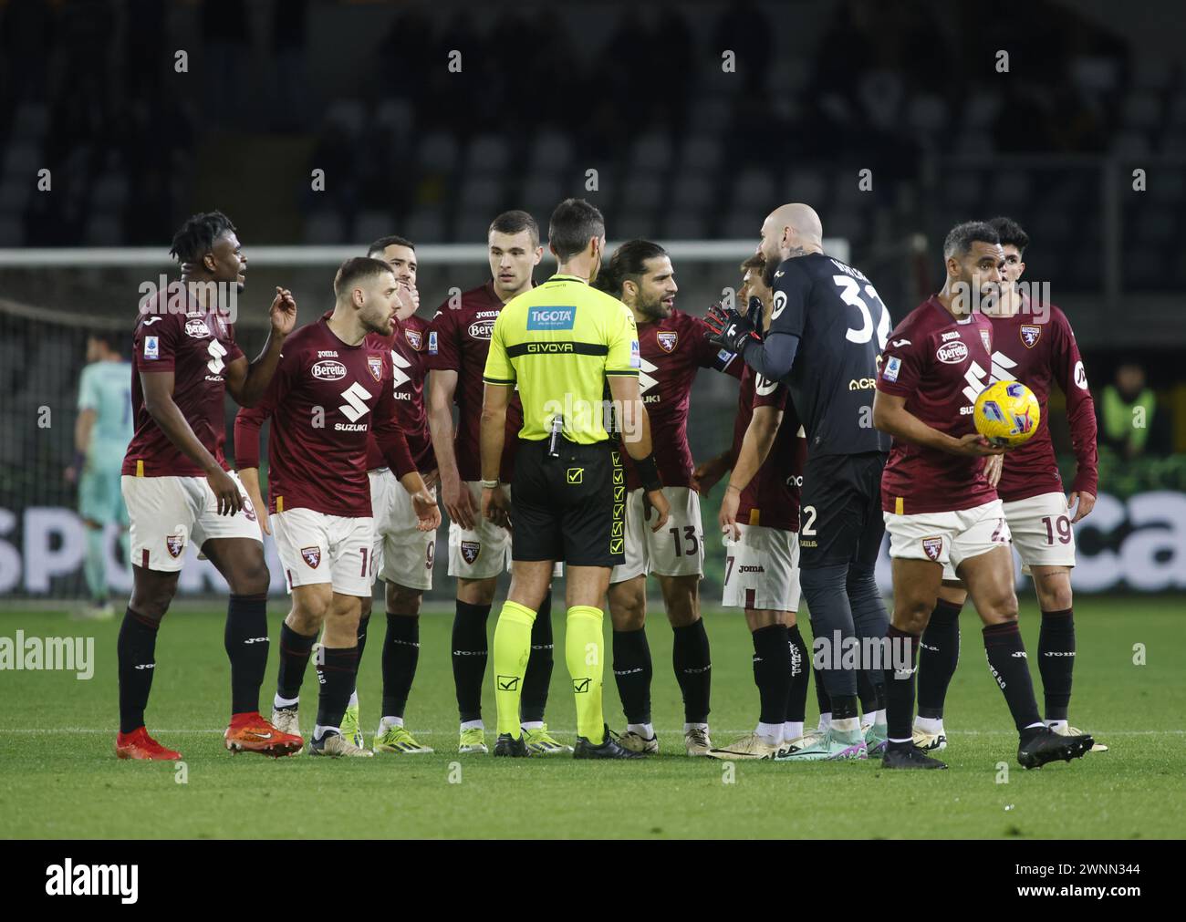 Turin, Italy. 02nd Mar, 2024. Torino Fc players speaking with the ...