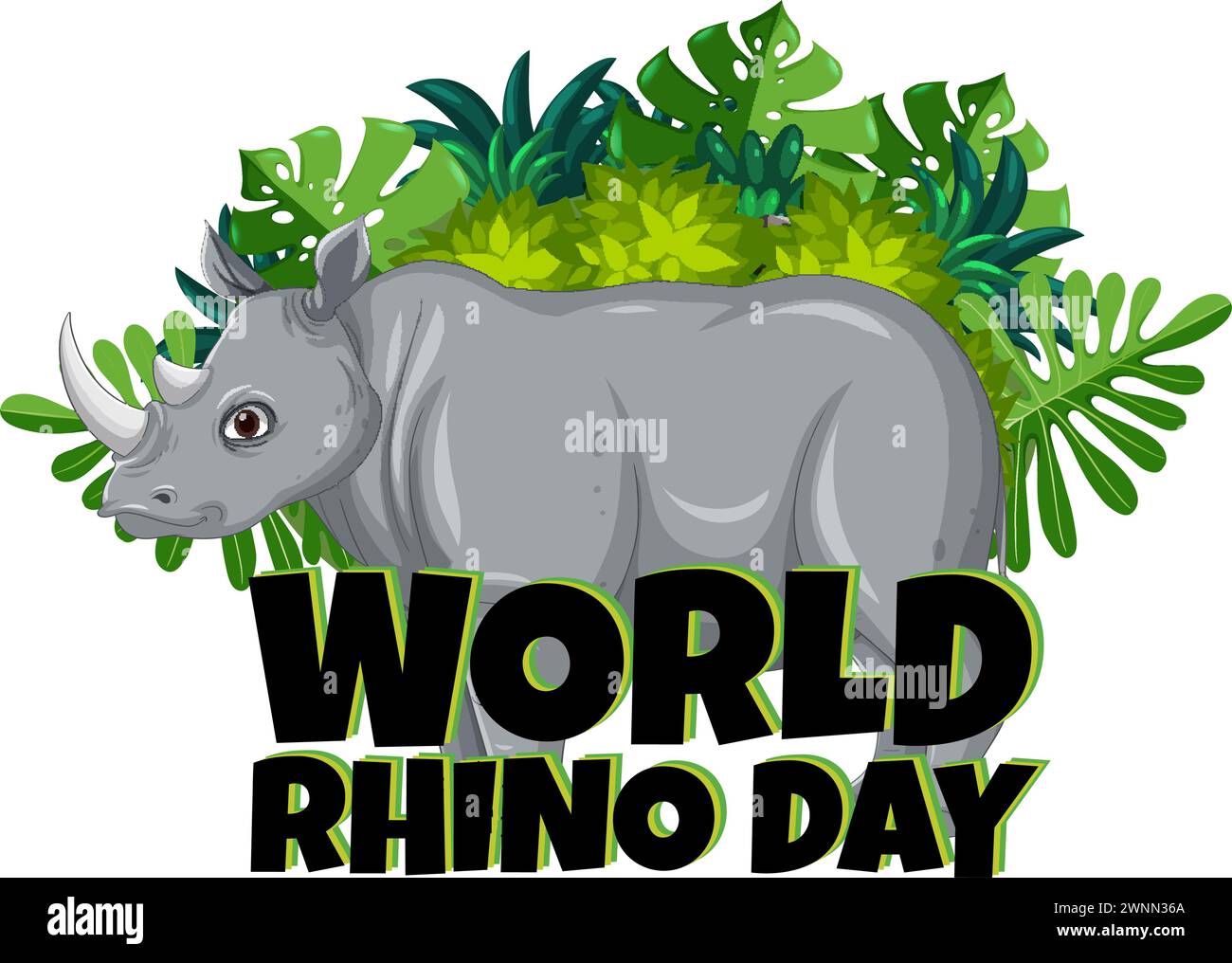 Vector graphic of a rhino for World Rhino Day Stock Vector Image & Art ...