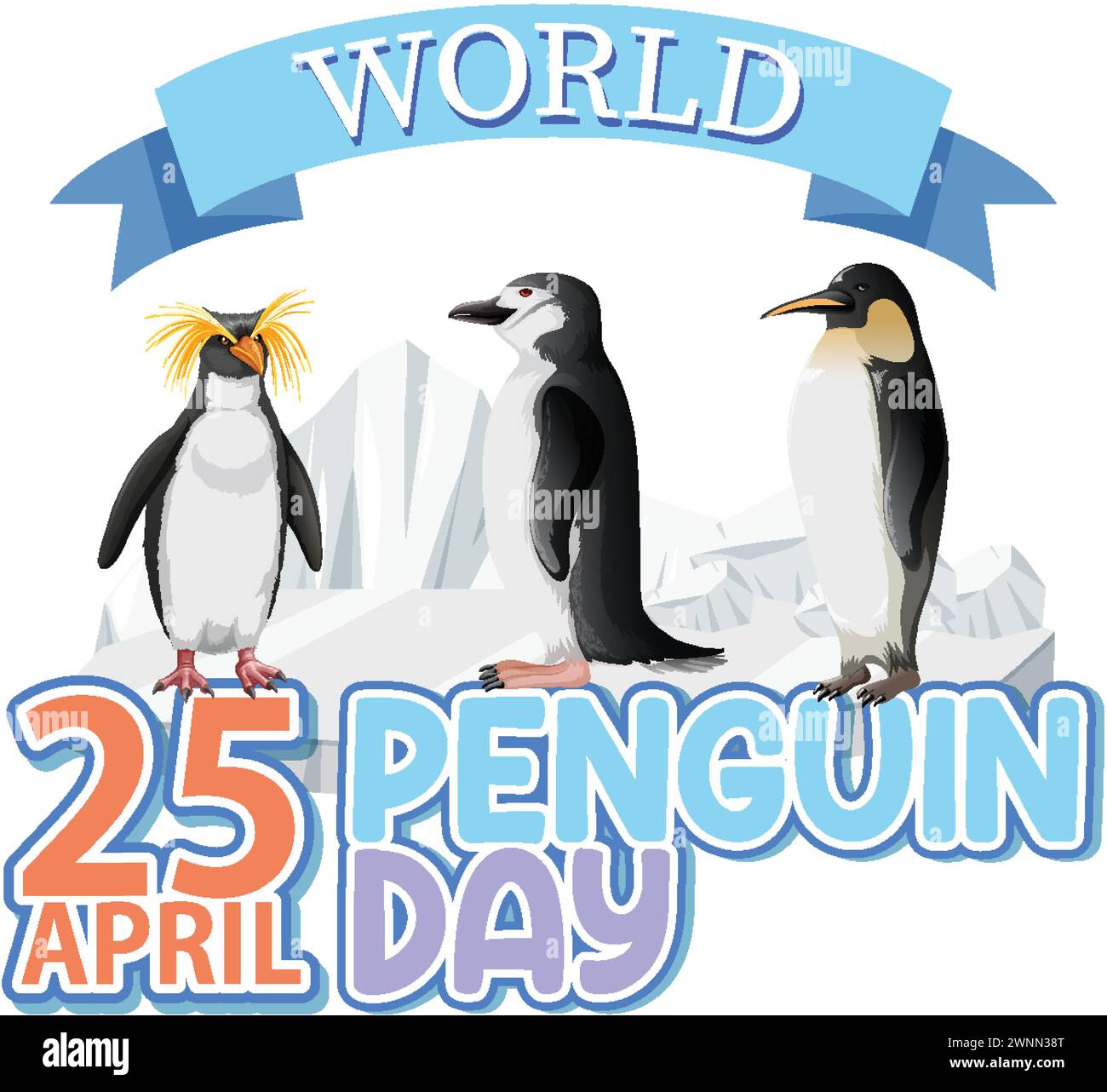 Colorful vector celebrating penguins and conservation Stock Vector ...