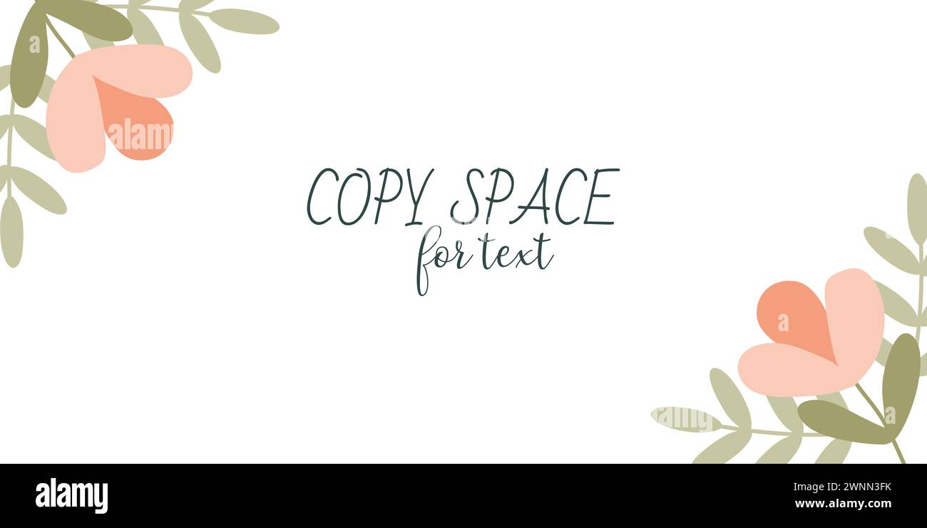 Vector Flat Flower Frame with Text Space. Spring Color Botany ...