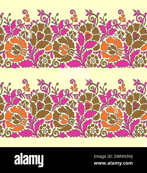 Multicolored Border For Suits And Sarees For Digital Prints Stock ...