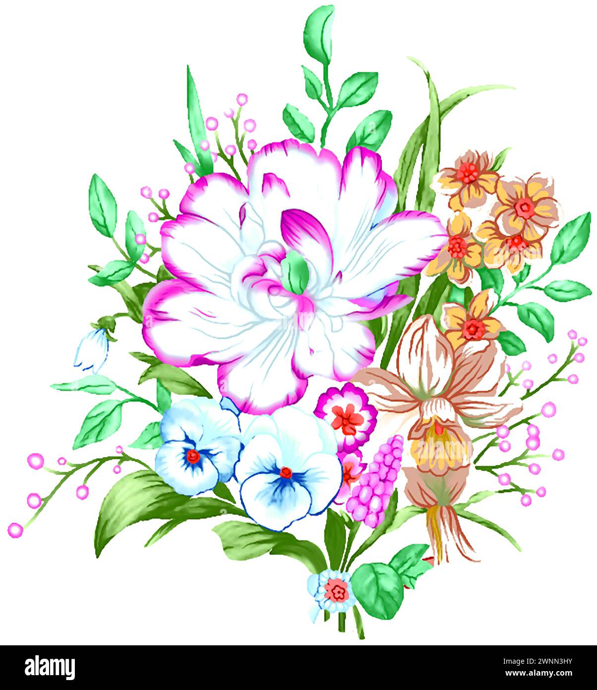 digital textile design and digital motif and digital flower for ...