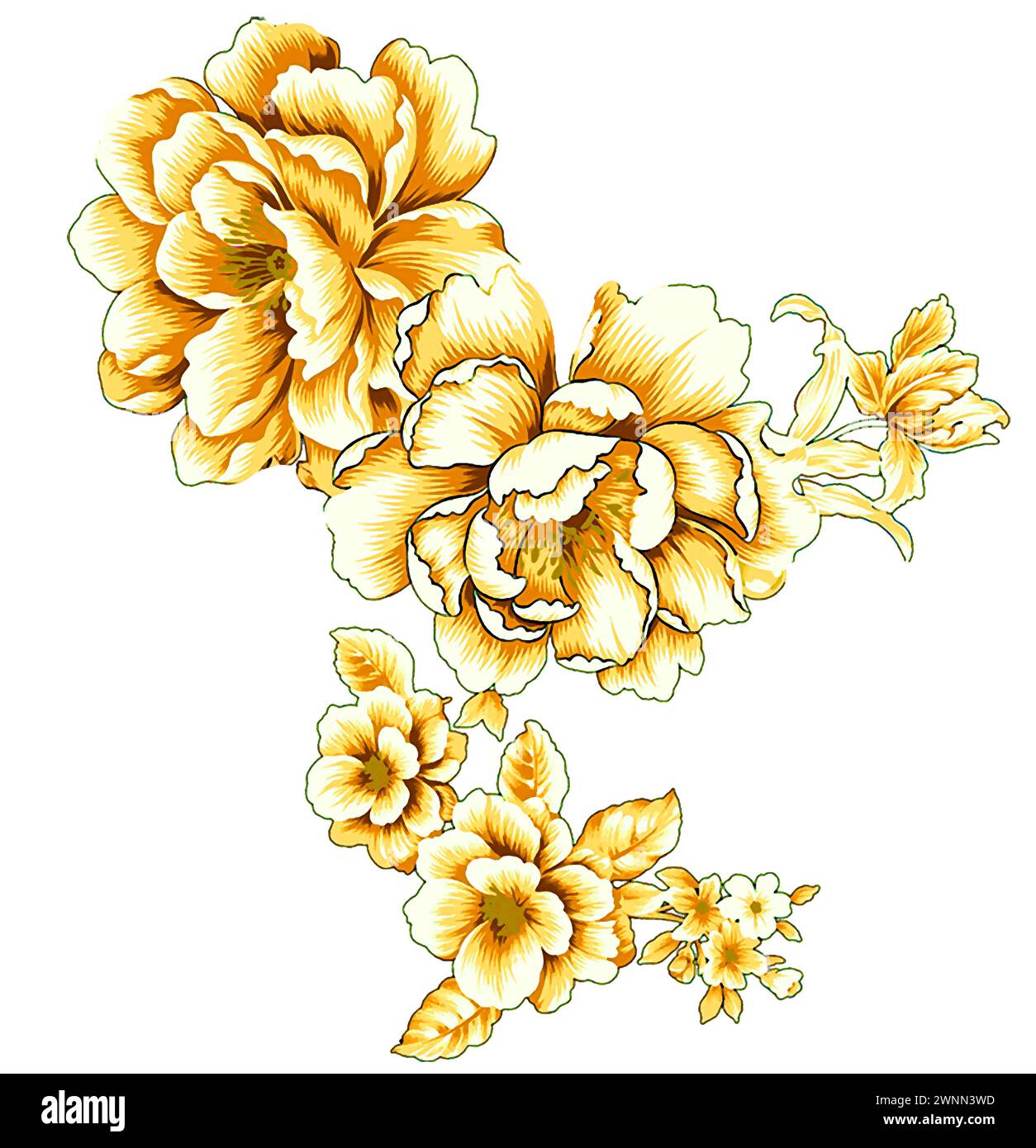 digital textile design and digital motif and digital flower for ...