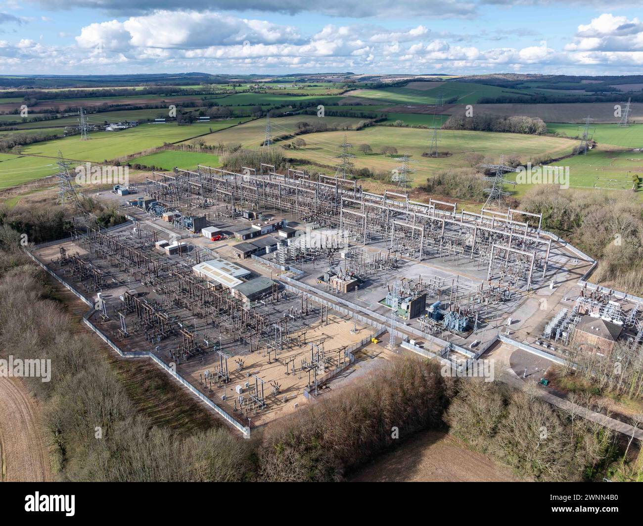 Electricity substation in the South of England Stock Photo - Alamy