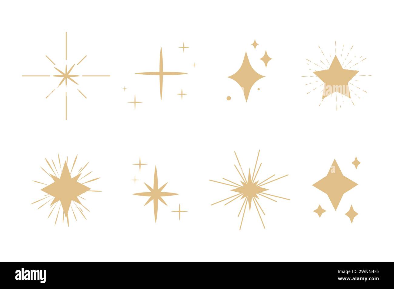 Star blink doodle gold sparkle, set sparkle fireworks, holiday party explosion isolated on white ...