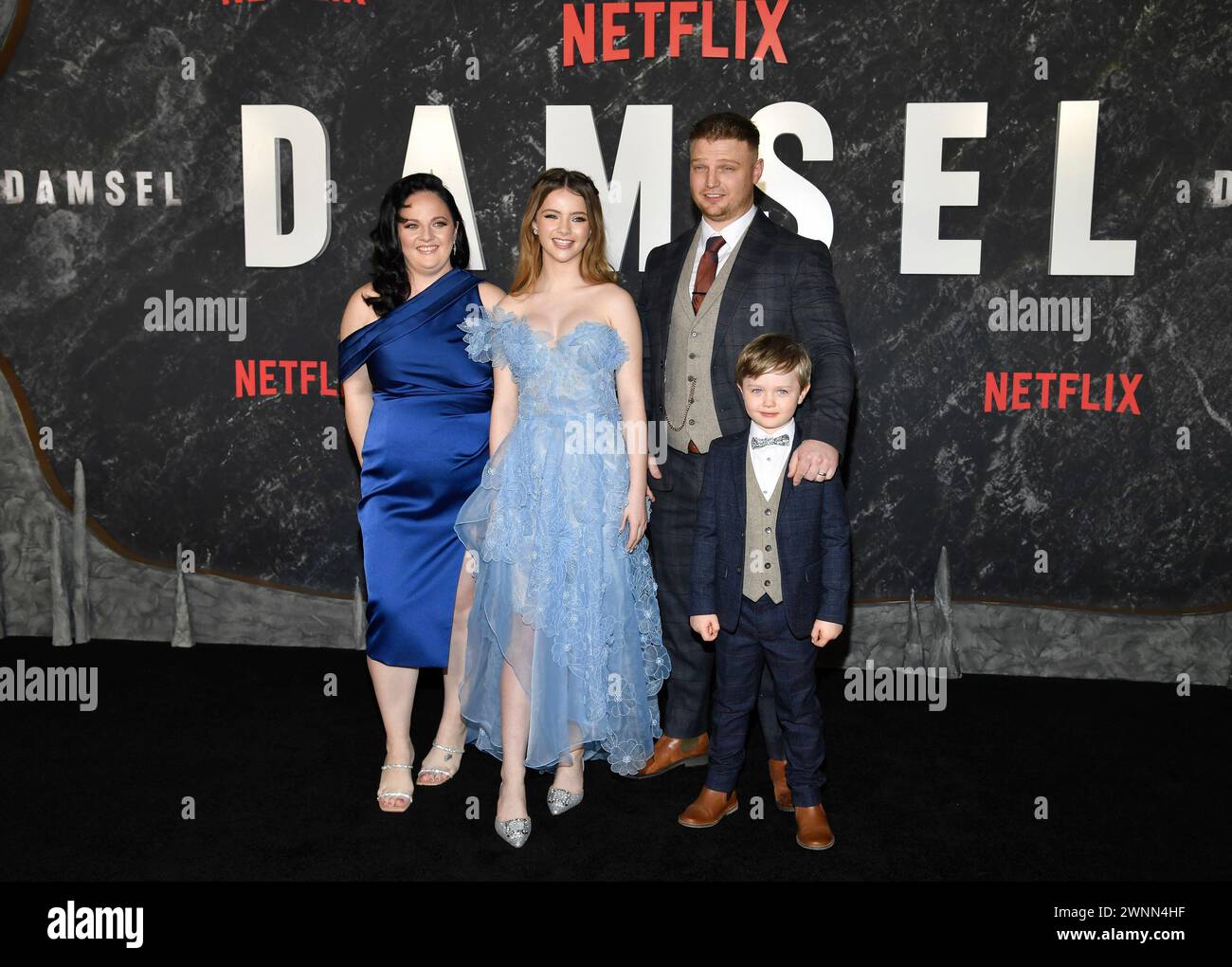Brooke Carter, center, and family attend the premiere of Netflix's ...