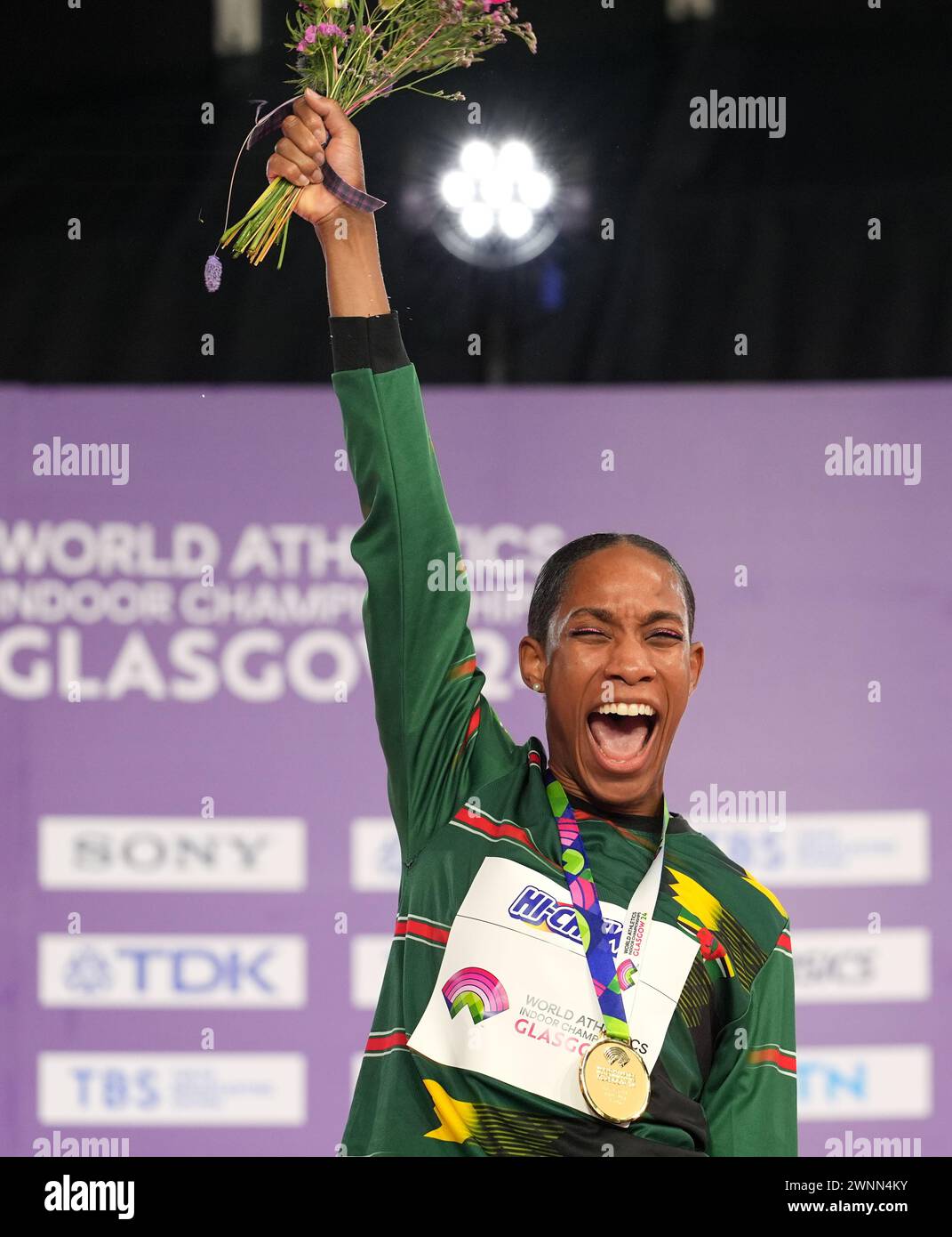Commonwealth of Dominica's Thea LaFond celebrates gold on the podium ...
