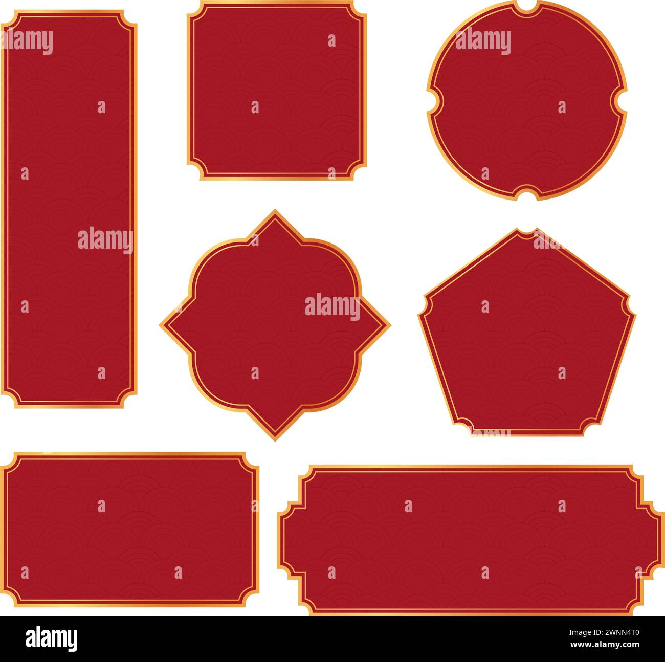 Chinese traditional frames set, line border with knot corners ornament ...