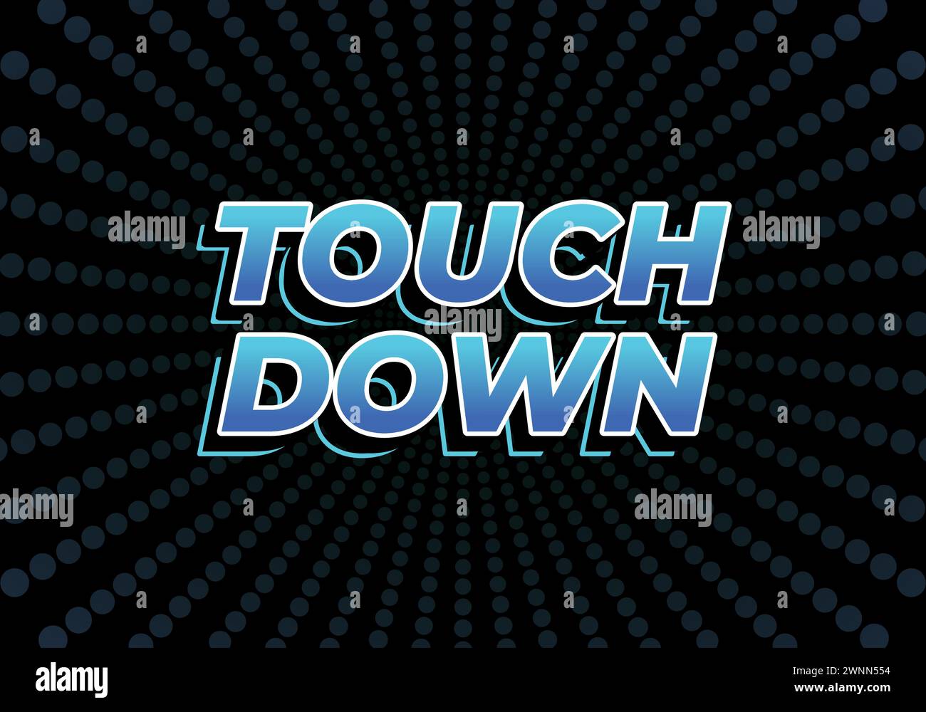 Touch down. Text effect design in eye catching color with 3d look ...