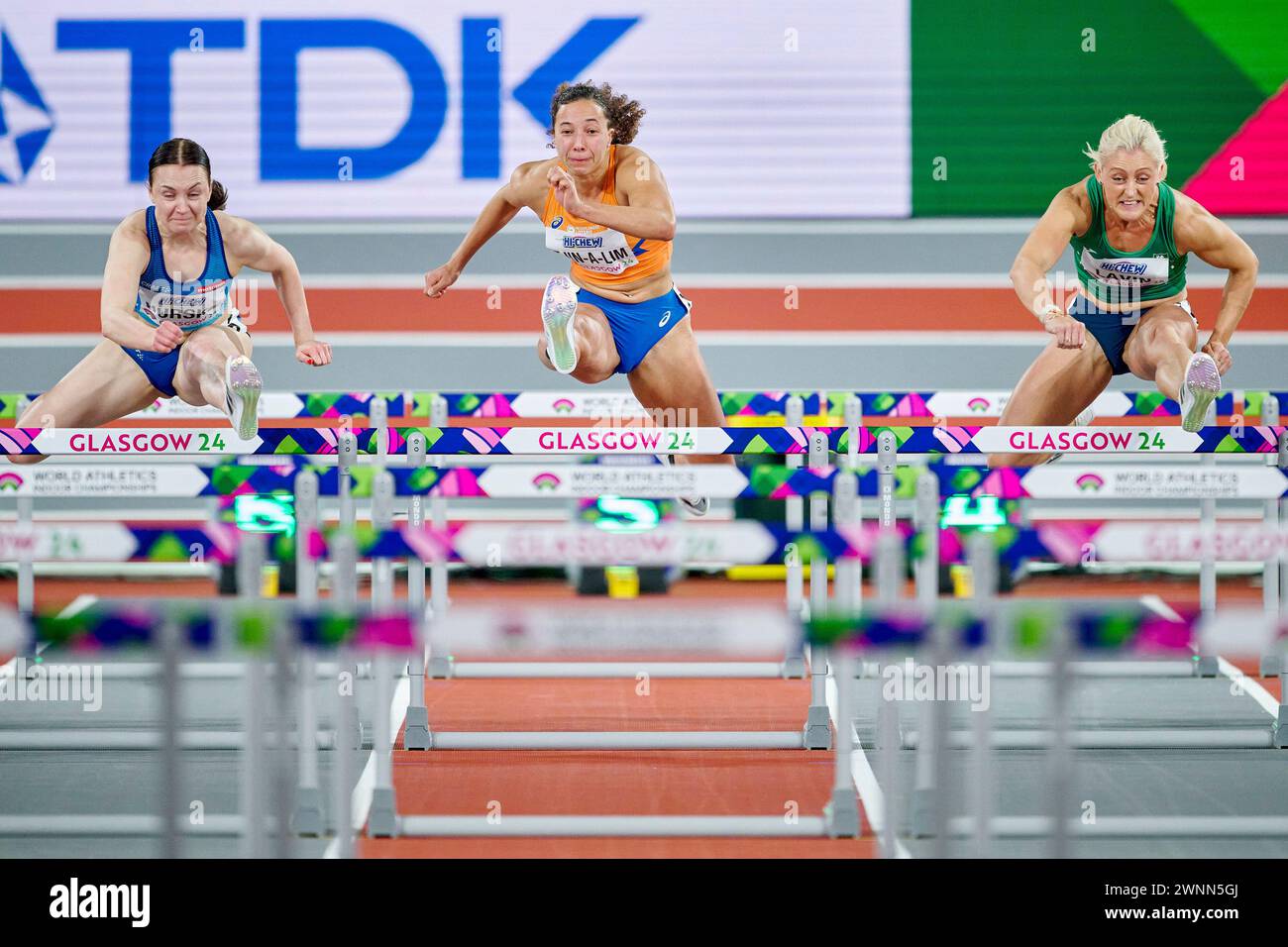 Glasgow, UK. 03rd Mar, 2024. GLASGOW, SCOTLAND - MARCH 3: Reetta Hurske of Finland, Maayke Tjin ...