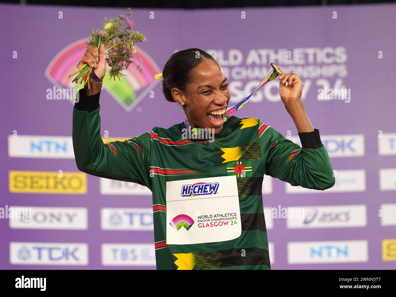 Commonwealth of Dominica's Thea LaFond celebrates gold on the podium ...