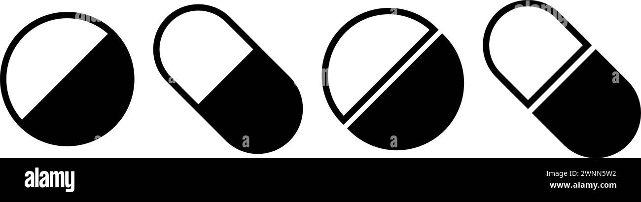 Pills icons basic simple design Stock Vector Image & Art - Alamy