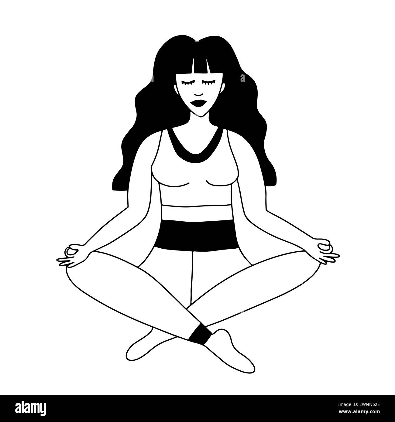 Woman character in lotus pose Stock Vector Image & Art - Alamy