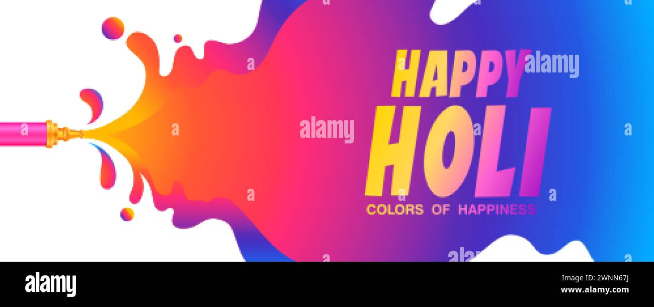 illustration of abstract colorful splash for Happy Holi background card ...