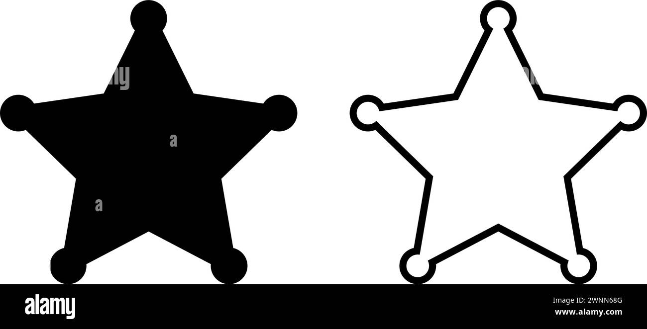 Sheriff star icon set basic simple design Stock Vector Image & Art - Alamy