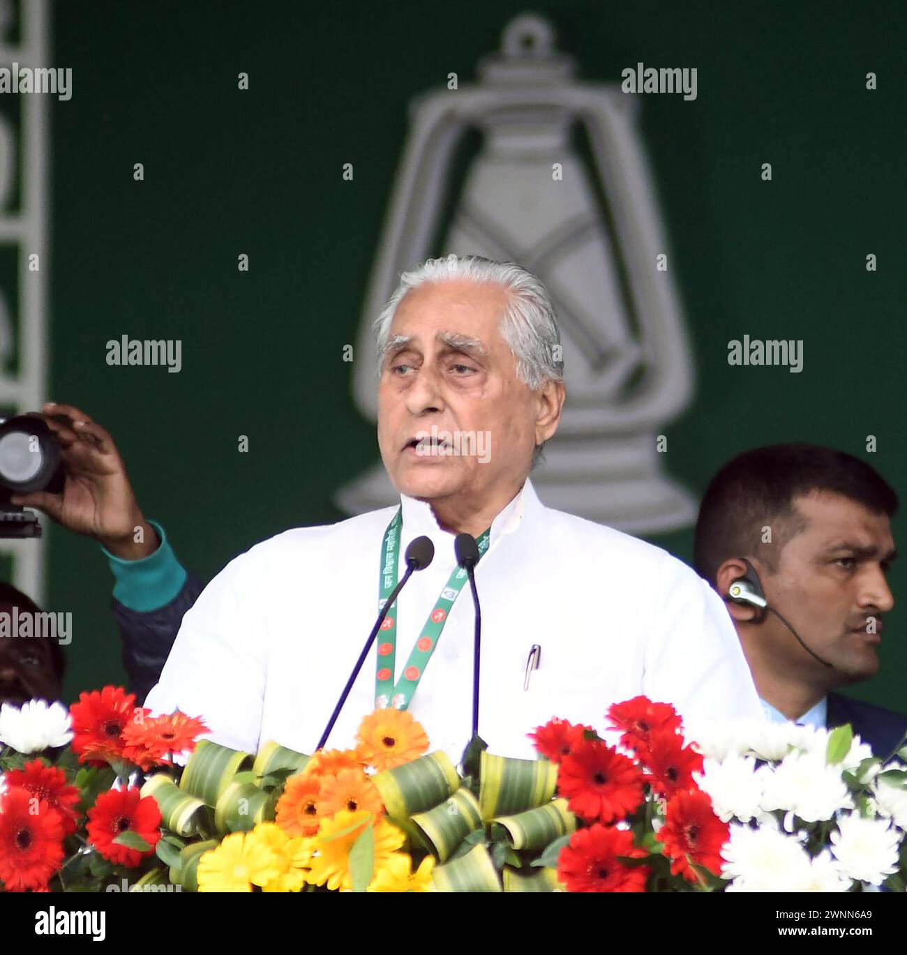 PATNA, INDIA - MARCH 3: Bihar RJD president Jagdanand Singh addressing ...