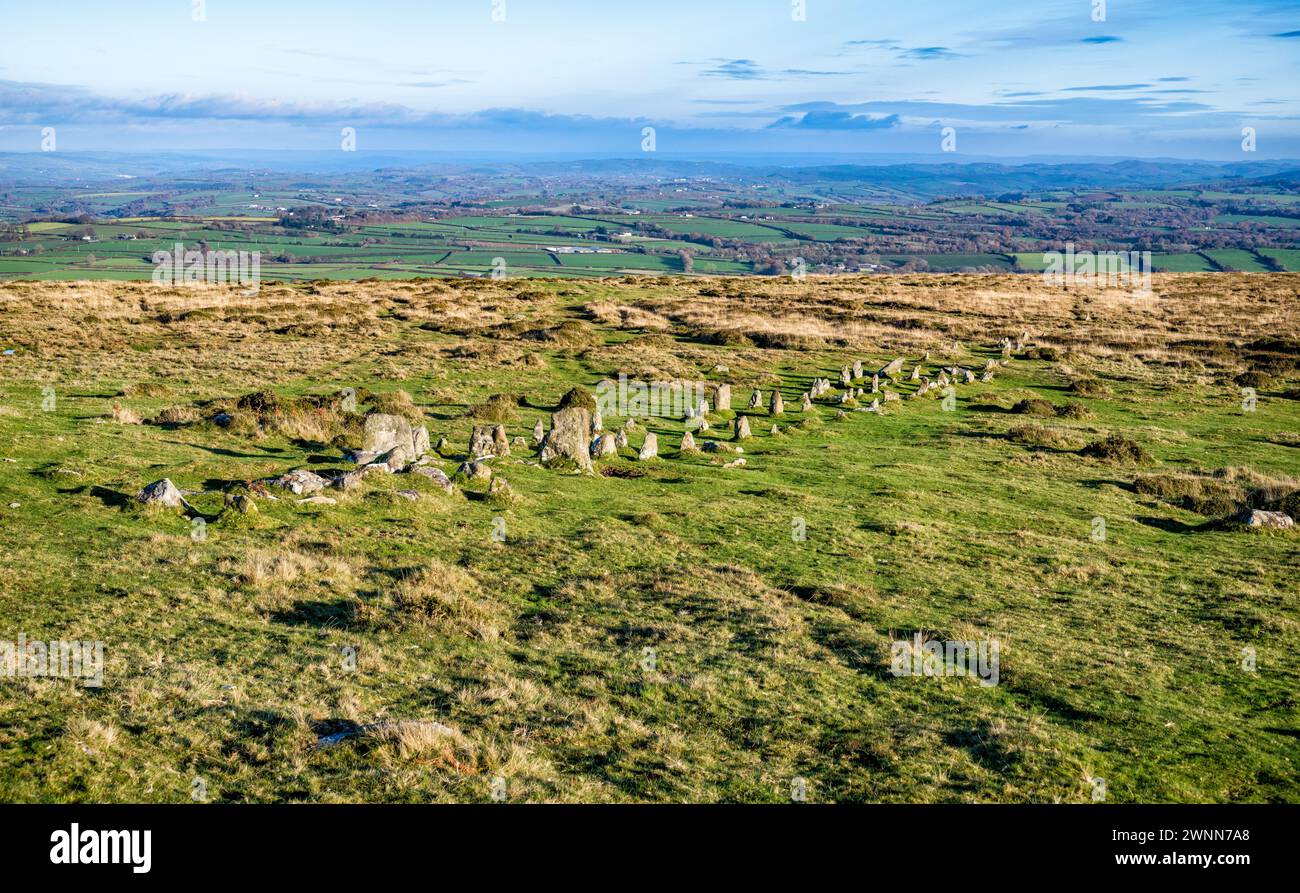Prehistoric triple stone row, sometimes called "The Graveyard", on the ...