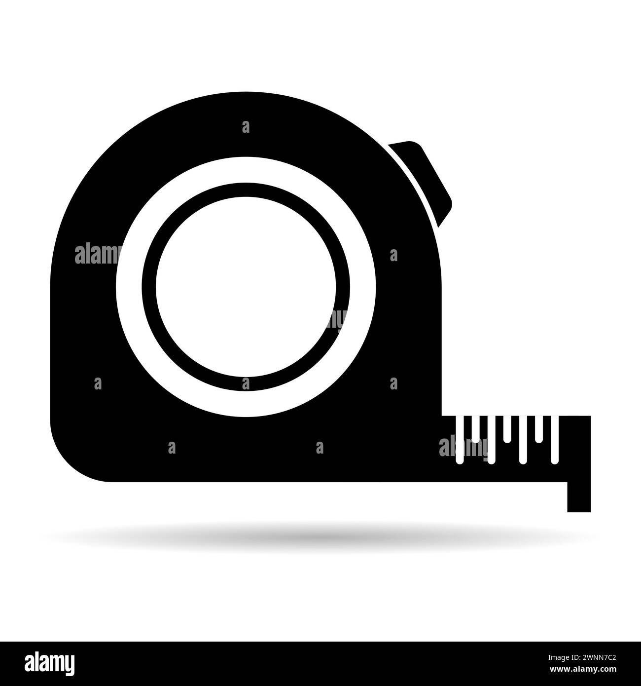 Measurement tape icon shadow, measure tool concept design symbol ...