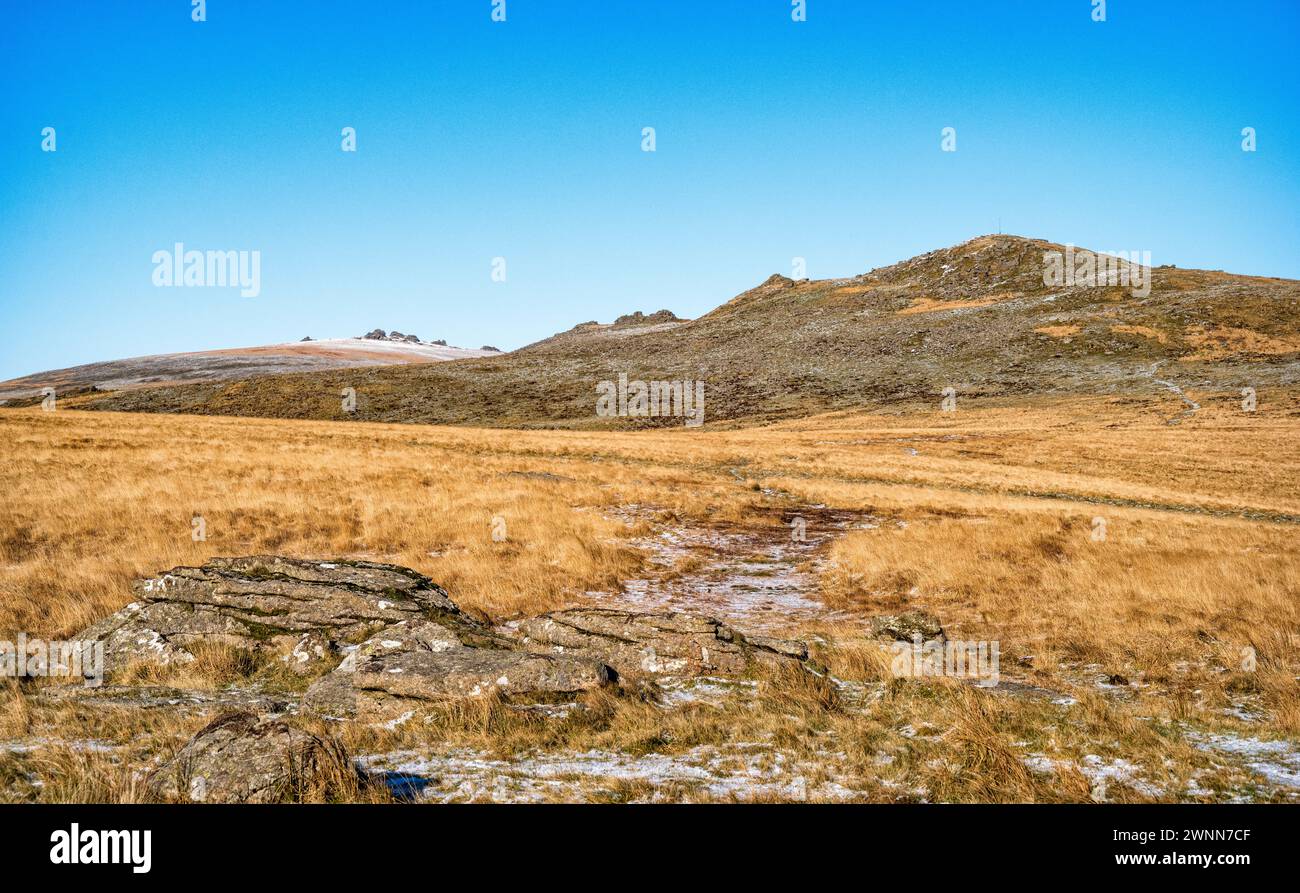 Hare Tor, seen from the summit of Ger Tor, Dartmoor National Park ...