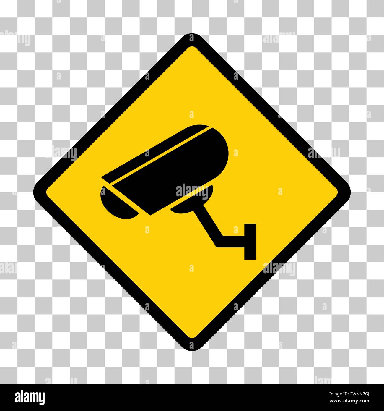 Closed circuit television camera icon, CCTV video protection alert ...