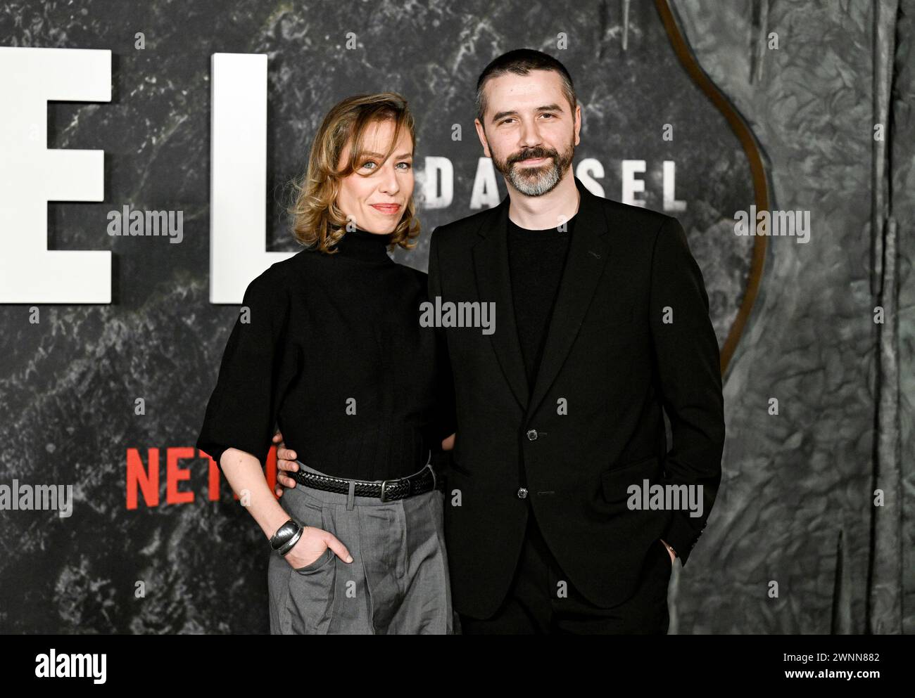 Composer David Fleming, right, and guest attend the premiere of Netflix ...