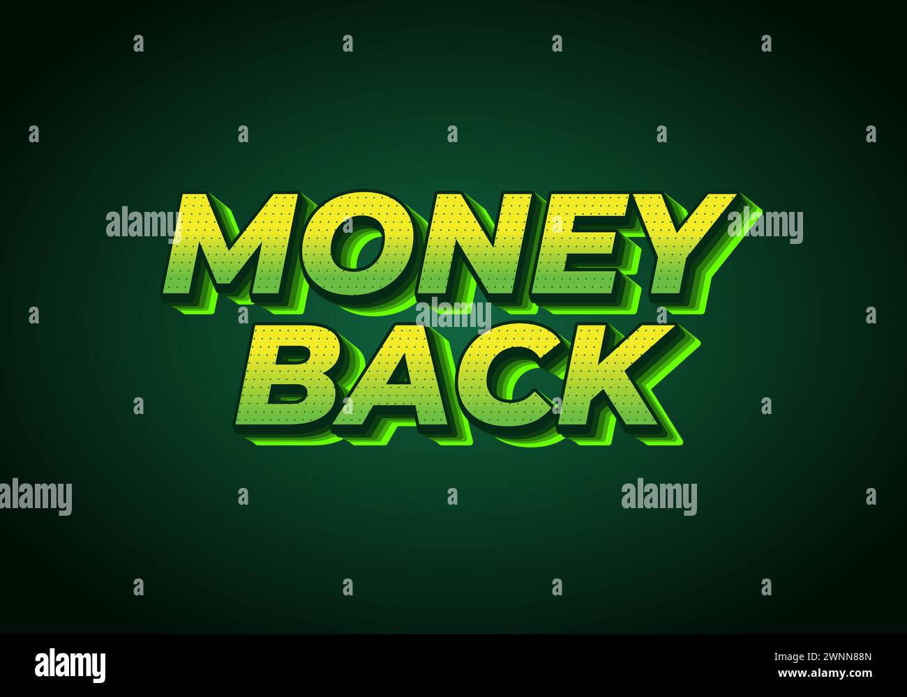 Money back. Text effect design in eye catching color. 3D effect Stock ...
