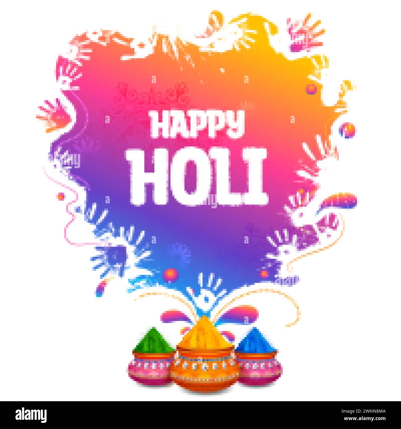 illustration of abstract colorful splash for Happy Holi background card ...
